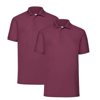 Fruit Of The Loom 2er Pique Poloshirt Herren Polo M L XL XXL 3XL 4XL 5XL HLKauf-Block (XXL, 2er Burgund& 1x HLKauf-Block)