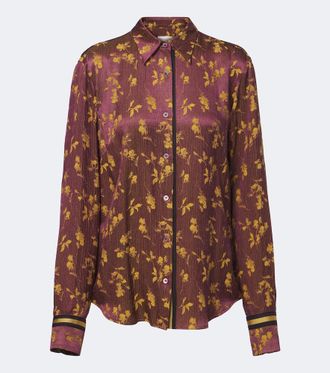 Dries Van Noten Chemise en jacquard &agrave; fleurs