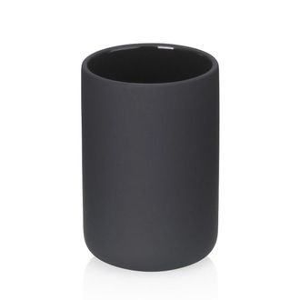 KELA Sana Tasse - Schwarz, Kunststoff Zahnputzbecher f&uuml;r Badezimmer, stilvoller Becher f&uuml;r Zahnb&uuml;rsten und Utensilien