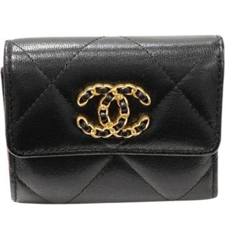 Chanel Pre-owned Leder Geldb&ouml;rse - - Pre-owned - Damen - Schwarzk - ONE SIZE
