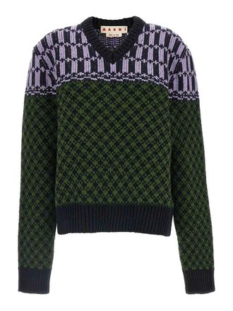 Marni Pull Col Rond - Multicolore