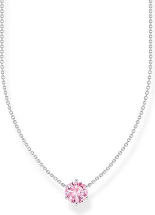 Thomas Sabo Thomas Sabo Kette mit pinkfarbenem Zirkonia-Anhänger 925 Sterlingsilber KE2210-051-9