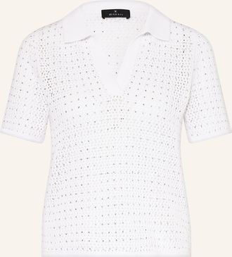 Monari Monari Strickshirt Mit Schmucksteinen weiss