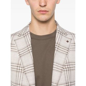 Tagliatore Check Pattern Blazer - Beige