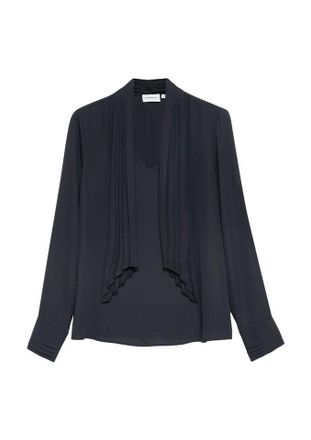 Comma Langarmbluse Bluse Chiffon-Bluse mit plissierter Schluppe