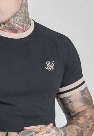 Siksilk T-Shirt SikSilk Herren Schwarz and Ecru Tournament T-Shirt