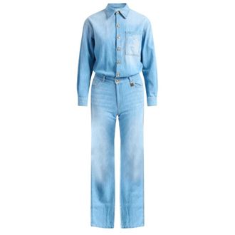 Elisabetta Franchi Damen, Jumpsuits & Playsuits, Blau, SGr&ouml;&szlig;e