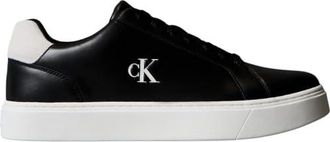 Calvin Klein Baskets Cupsole Homme Classic Laceup en Cuir, Noir (Black/Bright White), 41