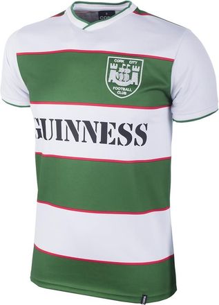 Copa Football - Retro Fu&szlig;balltrikot Herren - Cork City FC 1984 - Wei&szlig; - Gr&uuml;n - 100% Polyester - Gr&ouml;&szlig;e M