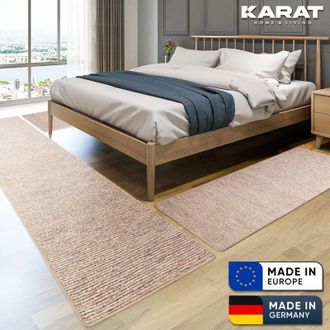Floordirekt Floordirekt - Bettumrandung Geneva Beige 1 L&auml;ufer: 80 x 300 cm + 2 Br&uuml;cken: je 80 x 150 cm