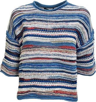 Oui Femme, Pulls, Multicolore, Taille: 36 FR Pulls &agrave; col rond