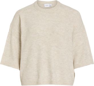 Vila Vivioli O-Neck 3/4 Rib Knit Top Noos