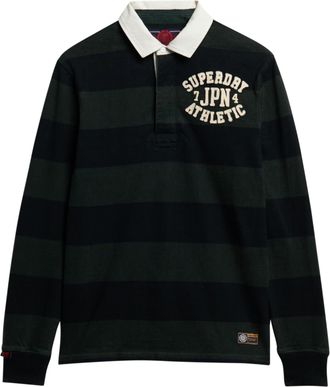 Superdry Herren Athletic Rugby-Oberteil Dunkelgr&uuml;n/Verwaschenes Schwarz XXL