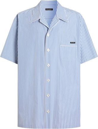 Dolce & Gabbana Homme, Chemises, Bleu, Taille: 2XL Chemise Popeline Ray&eacute;e Hawaii