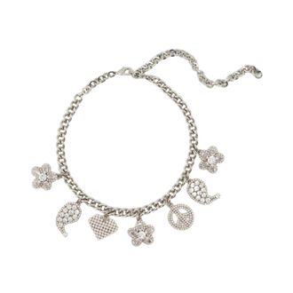 Alessandra Rich Kristall Charm Halskette - - Accessories - Damen - Grau - ONE SIZE