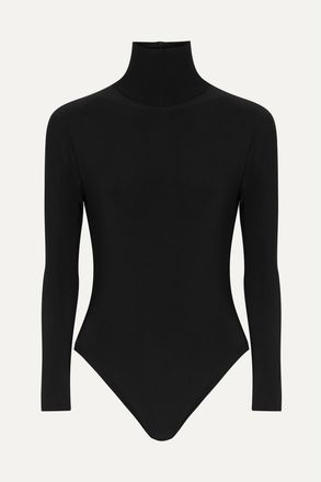 Norma Kamali Body &Agrave; Col Chemin&eacute;e En Jersey Stretch - Noir
