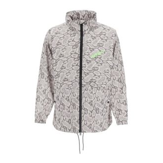 Kenzo Homme, Vestes, Beige, Taille: XS Veste Imprim&eacute;e Serpent &agrave; Capuche