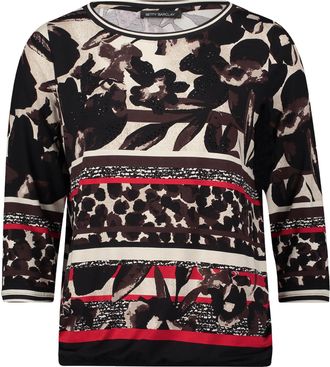 Betty Barclay Damen Casual-Shirt mit Tunnelzug 40, Schwarz/Rot