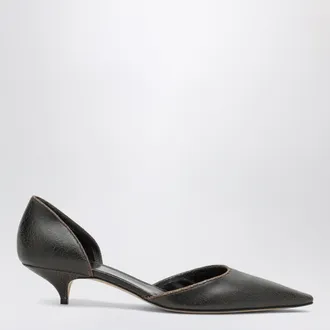 The Row Liisa dOrsay Pumps aus dunkelbraunem Veloursleder