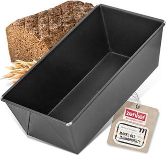 Zenker Brotbackform, Königskuchenform mit Antihaftbeschichtung, hochwertige Brotform in schwarz (Kuchenform: ca.310x160x100 mm), Menge: 1 Stück