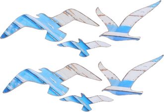 Holibanna 6stücke Möwen Wanddekoration Aus Holz Im Mediterranen Stil Küsten Wandkunst Für Wohnzimmer Schlafzimmer Handgefertigte Holzkunst Für Nautische Wanddek