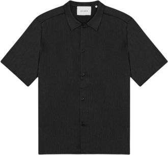 Les Deux Homme, Chemises, Noir, Taille: XL Hector Plisse Ss Shirt