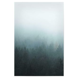 artboxONE Poster 90x60 cm Natur B&auml;ume im Nebel hochwertiger Design Kunstdruck - Bild Wald fichtelgebirge fineart