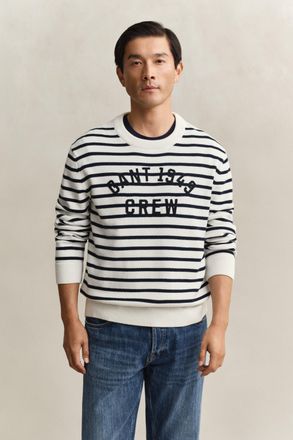 GANT Herren Breton Striped Pullover mit Grafik (XXXL) EGGSHELL