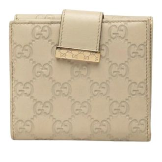 Gucci Portefeuille pliable Pre-owned Guccissima en cuir - Femme - Pre-owned - Beige - Taille: ONE Size