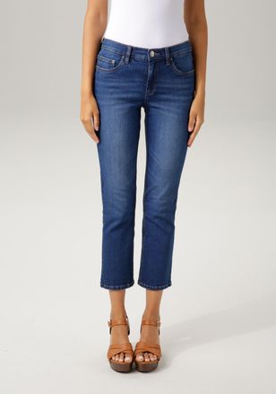 Aniston Bootcut-Jeans ANISTON CASUAL, Damen, Gr. 36, N-Gr, blau (pacific (blau used)), Denim/Jeans, Obermaterial: 98% Baumwolle, 2% Elasthan, leichte Abriebef