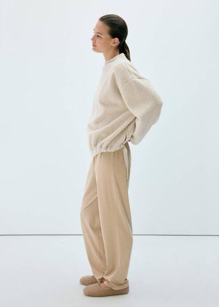 Mango Pull imitation mouton &agrave; bas ajustable beige - Femme - XS - MANGO