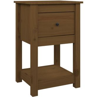vidaXL Table de chevet Marron miel 40x35x61,5 cm Bois de pin solide vidaXL