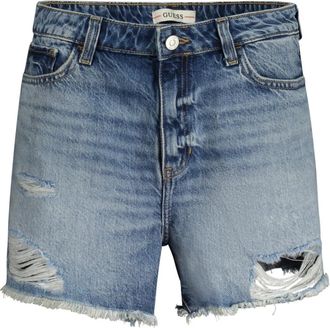 Guess Femme, Shorts, Bleu, Taille: W25 Shorts en Jean Femme Bleu Lav&eacute; Logo