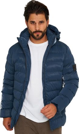 SOULSTAR Herren Winterjacke mit Kapuze Steppjacke Pufferjacke Outdoorjacke &Uuml;bergangsjacke Mens Jacket S2_MJ-SHARKSKIN-Teal-L