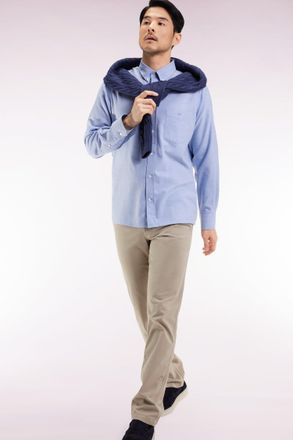 Eden Park Pantalon Chino Sans Plis En Coton Stretch Beige