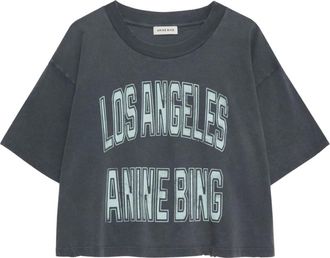Anine Bing Femme, Tops, Gris, Taille: 38 FR Johnny Cropped Tee