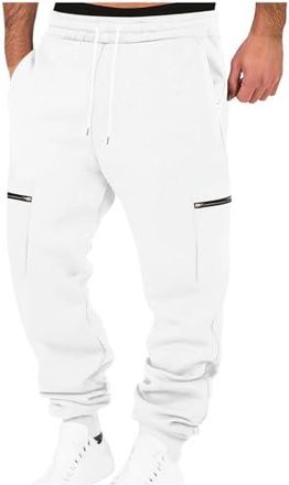 Generic Jogging Homme Mode Ample Couleur Unie Sweatpants D&eacute;contract&eacute; Taille &Eacute;lastique avec Cordon Pantalon Cargo Homme Outdoor Sport Jogginghose avec Poches B