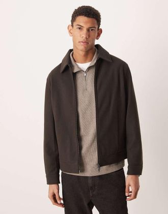 Mango Harrington-Jacke in Braun mit Rei&szlig;verschluss-Brown