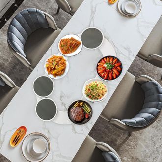 Generic Drehteller, erweiterbar, drehbar, f&uuml;r K&uuml;chenschrank, Speisekammer, Esstisch, tragbarer Lebensmittelbecher, Organisation und Aufbewahrung, Schwarz