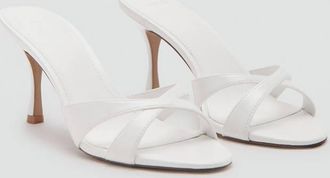 Mango Sandales &agrave; talon ouvertes &agrave; larri&egrave;re blanc - Femme - 35 - MANGO