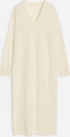 Arket Wollkleid Mit V-Ausschnitt -Wei&szlig;