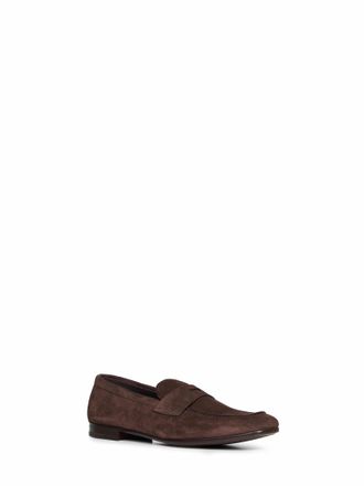 Prada Mens Loafers Suede Brown Calf Leather