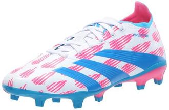 adidas Adidas Unisex Predator League Firm Ground Sneaker, White/Solar Blue/Solar Pink, 9 US Men