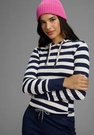 Kangaroos Kapuzenshirt mit Blockstreifen und doppelter Kordel