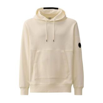C.P. Company C.p. Company, Homme, Sweatshirts et sweats &agrave; capuche, Blanc, Taille: 2XL SweaT-shirt &agrave; capuche avec verre et motif diagonal en relief