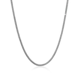 Kuzzoi Halsketten - Halskette Herren Basic Schlangenkette Oxidiert 925 - Gr. unisize - in Silber - f&uuml;r Damen