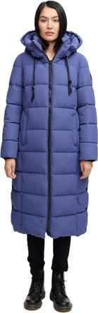 Marikoo Damen Winterjacke Steppmantel lang gesteppter Mantel Winter Parka Jacke warm B985 [B985-Nadeshik-Blue-Violet-Gr.XXL]