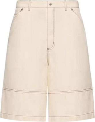 Moncler Homme, Shorts, Beige, Taille: M Linen & Cotton Gabardine Cargo Shorts