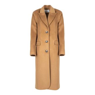 Silvian Heach Femme, Manteaux, Brun, Taille: 36 FR Manteau Boutonn&eacute; Simple