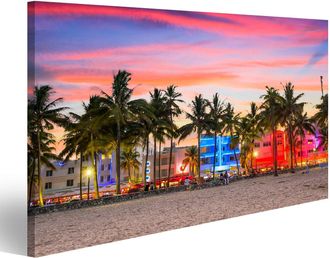 Islandburner Bild auf Leinwand Miami Florida Usa Beach Am Ocean Drive Bilder Wandbilder Poster